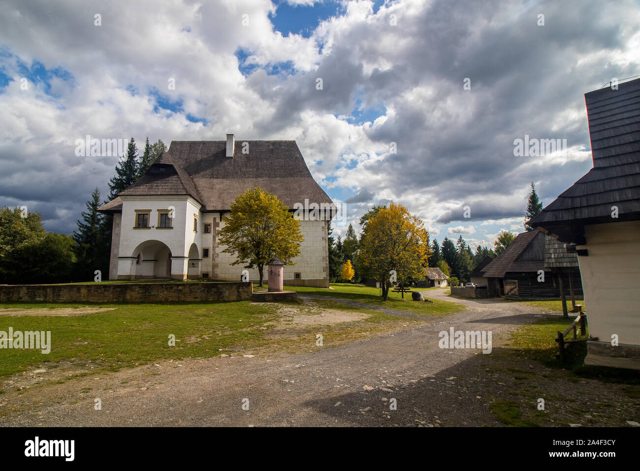 Old traditional rural architecture in village Pribylina, Slovakia ...