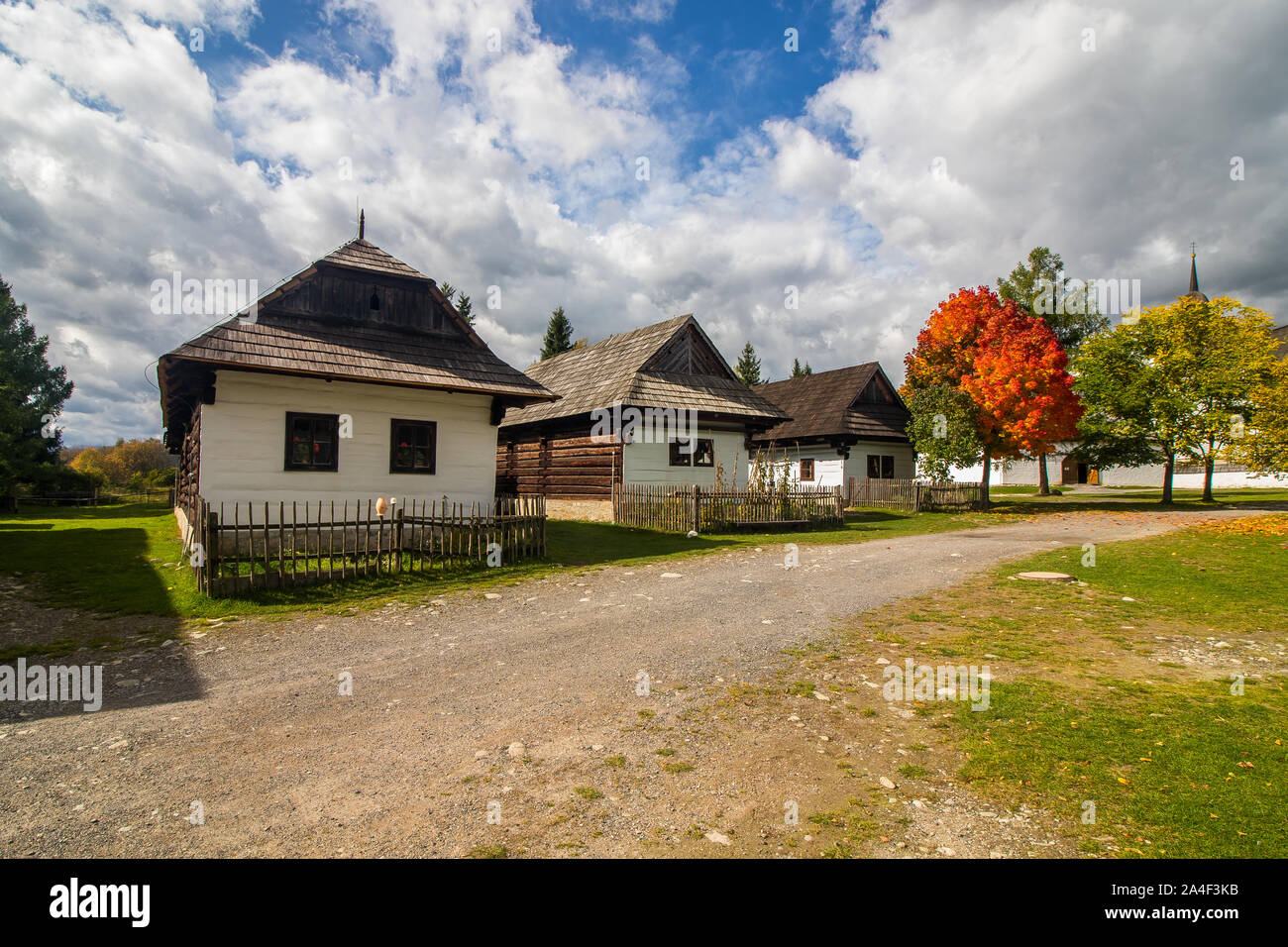 Old traditional rural architecture in village Pribylina, Slovakia ...