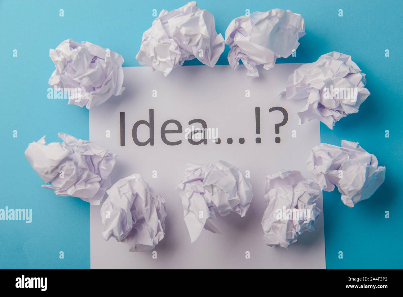 Idea word written on white paper. Blue background Stock Photo - Alamy