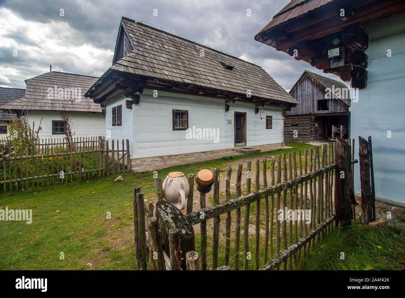 Old traditional rural architecture in village Pribylina, Slovakia ...