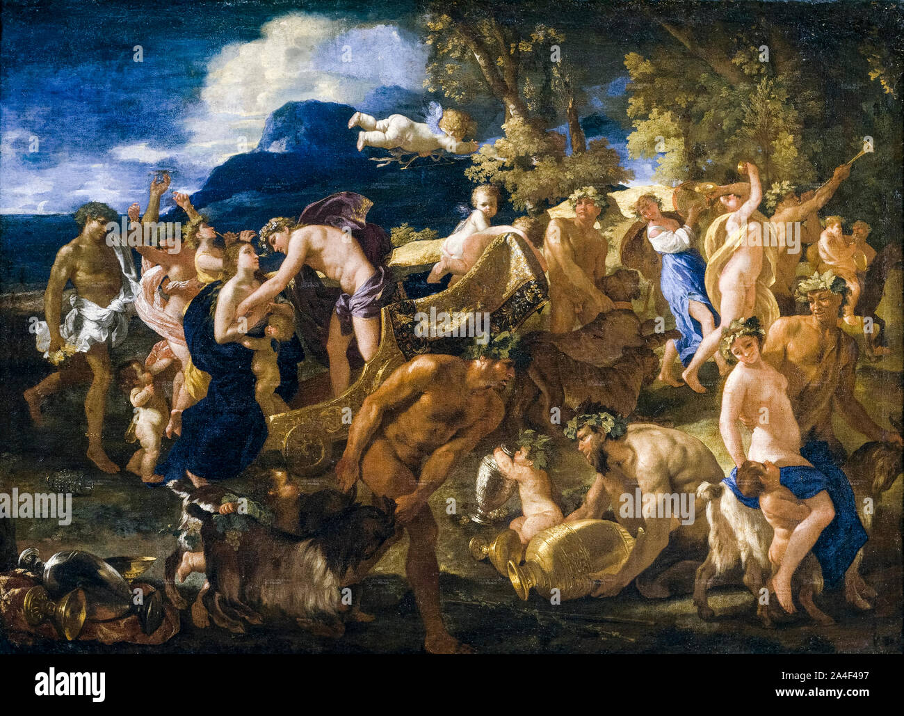 Nicolas Poussin, painting, Bacchanal, (Bacchus and Ariane), 1624-1625 Stock Photo - Alamy