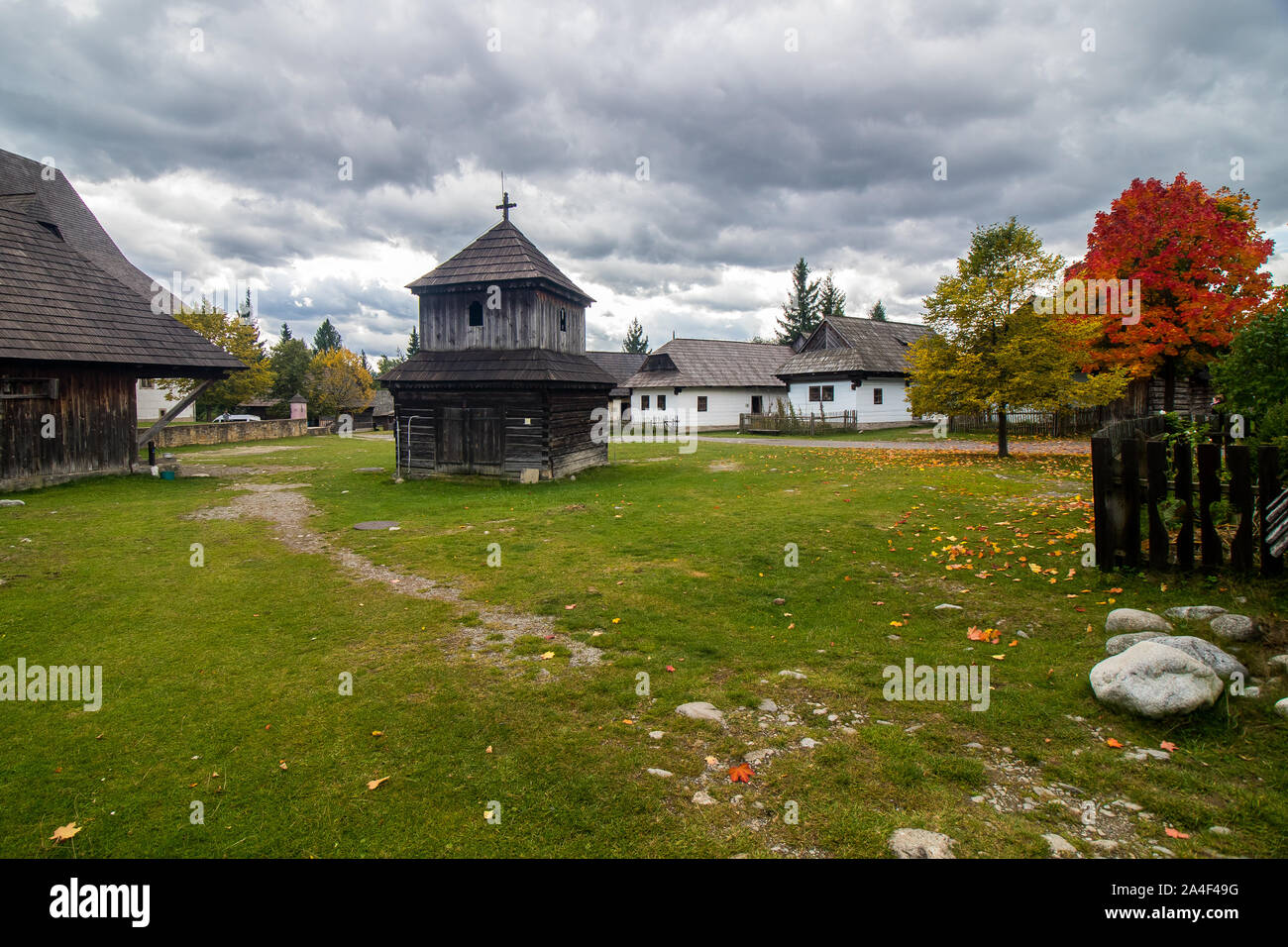 Old traditional rural architecture in village Pribylina, Slovakia ...