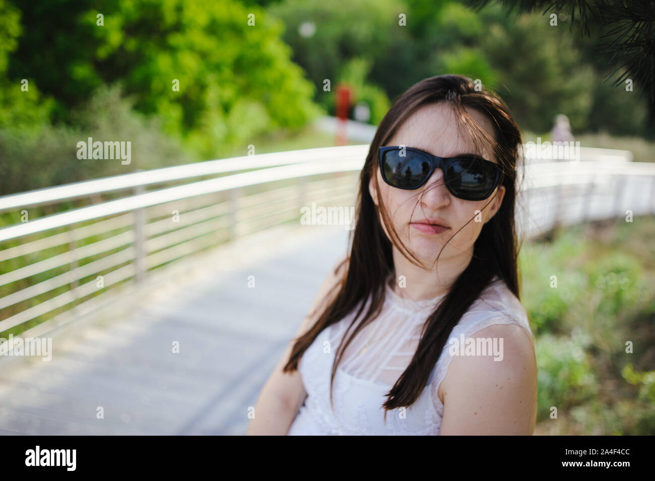 beautiful portrait of a carefree friendly approachable girl with a ...