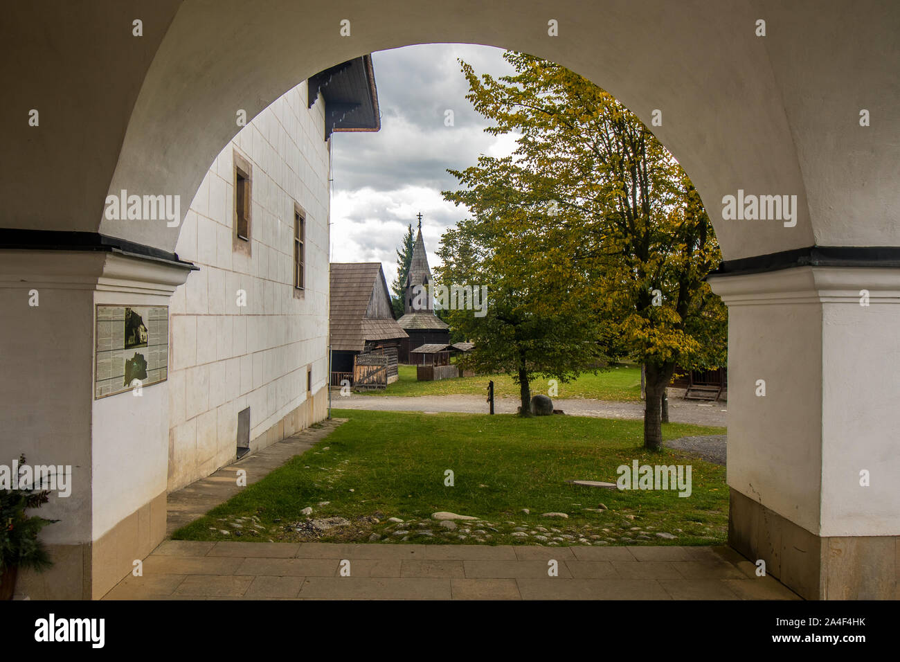 Old traditional rural architecture in village Pribylina, Slovakia ...