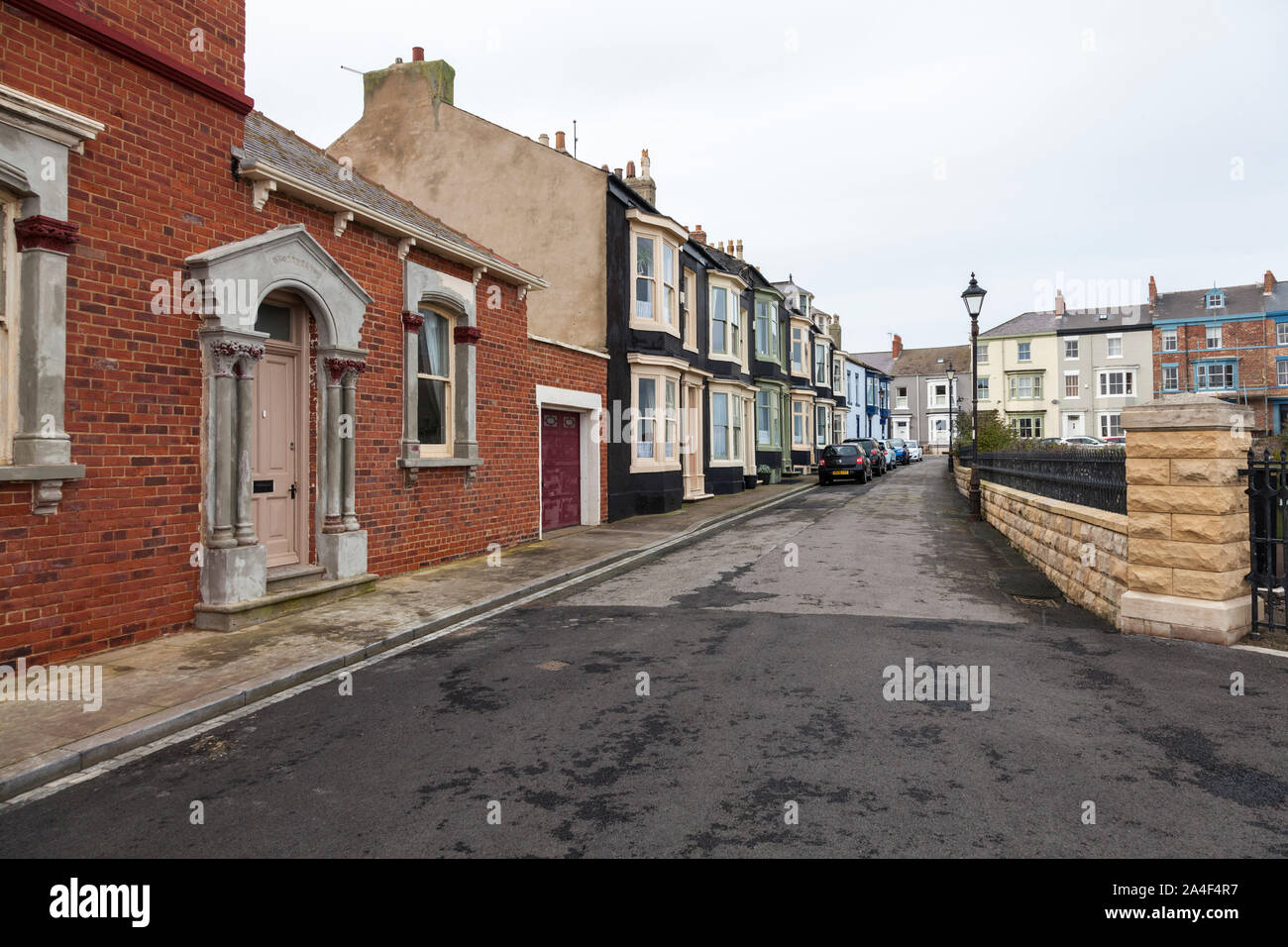 Row of Victorian terraced houses in Hartlepool,England,UK Stock Photo ...