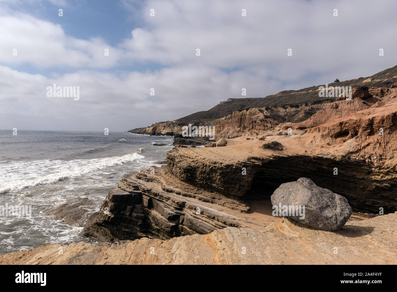 Tide pools on the Pacific Ocean in San Diego, California Stock Photo ...