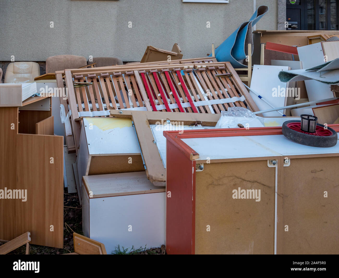 Bulky garbage collection at a flat resolution Stock Photo - Alamy
