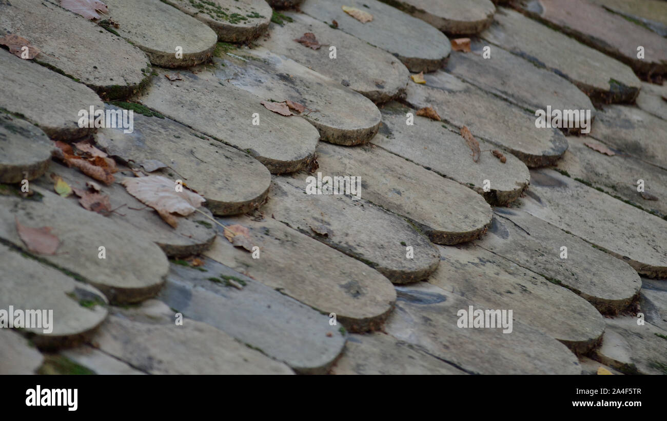 Old rounded roof tiles Stock Photo - Alamy