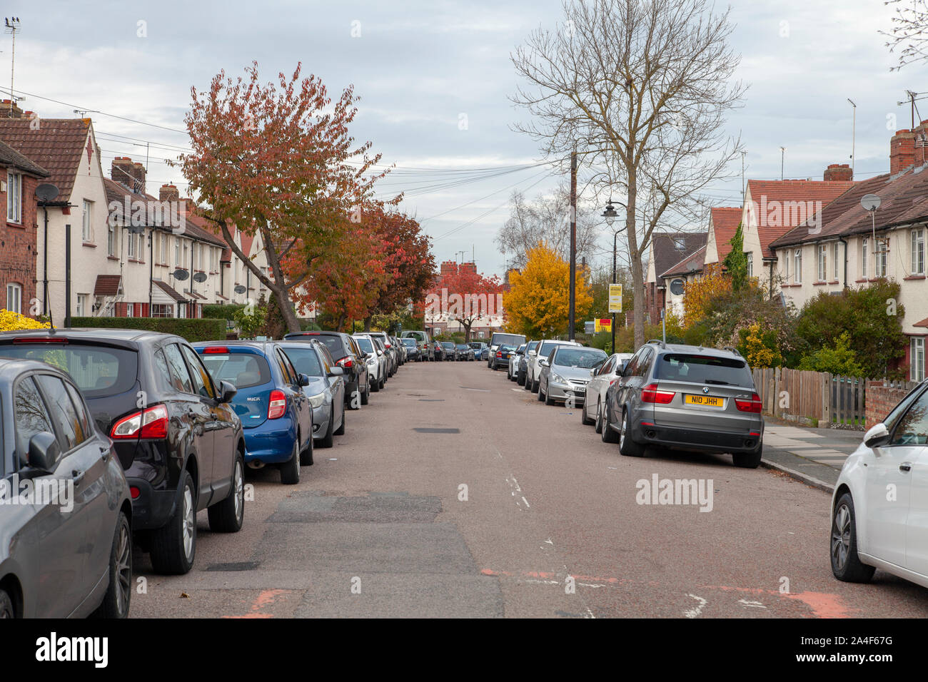 Suburban tree lined street hi-res stock photography and images - Alamy
