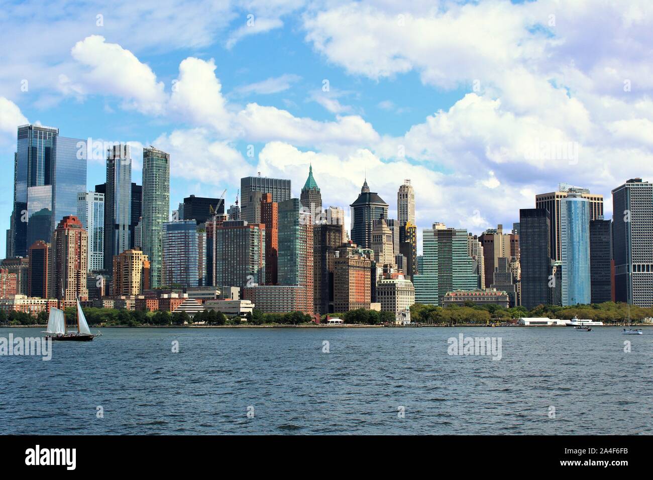 Skyline Cityscape view of West Side Lower Manhattan, New York City ...