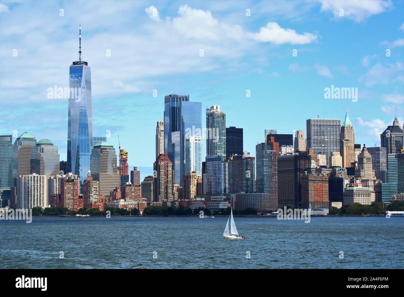 Skyline Cityscape view of West Side Lower Manhattan, New York City ...