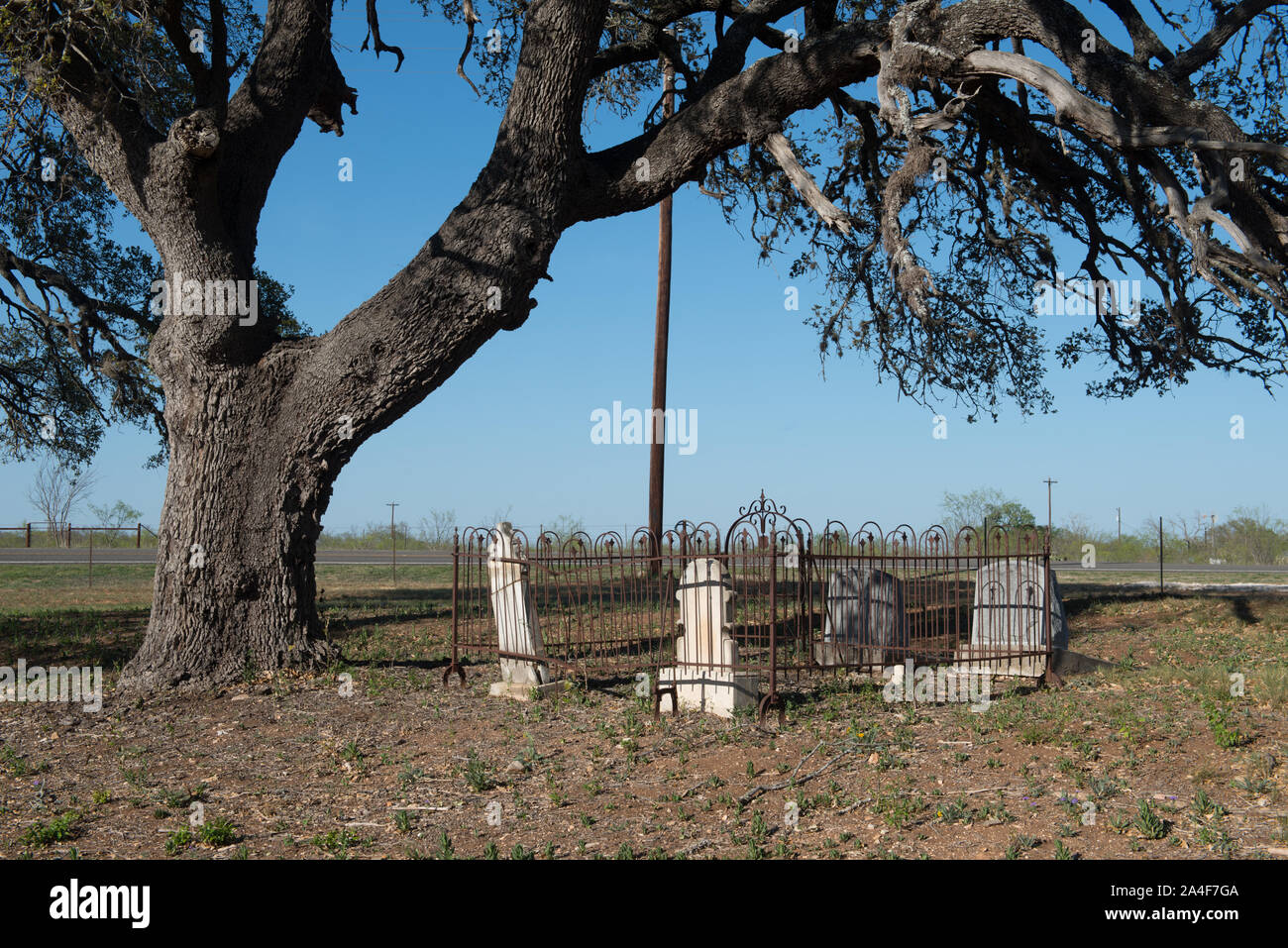 Tiny cemetery outside the settlement of Luckenbach in Gillespie County ...