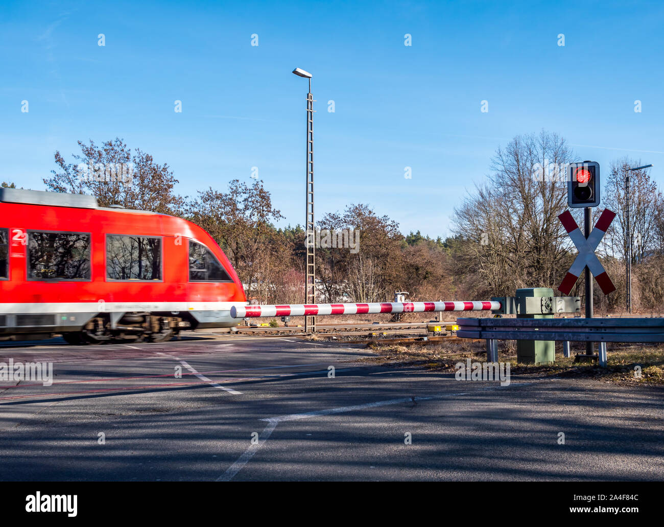 railroad crossing in germany Stock Photo - Alamy