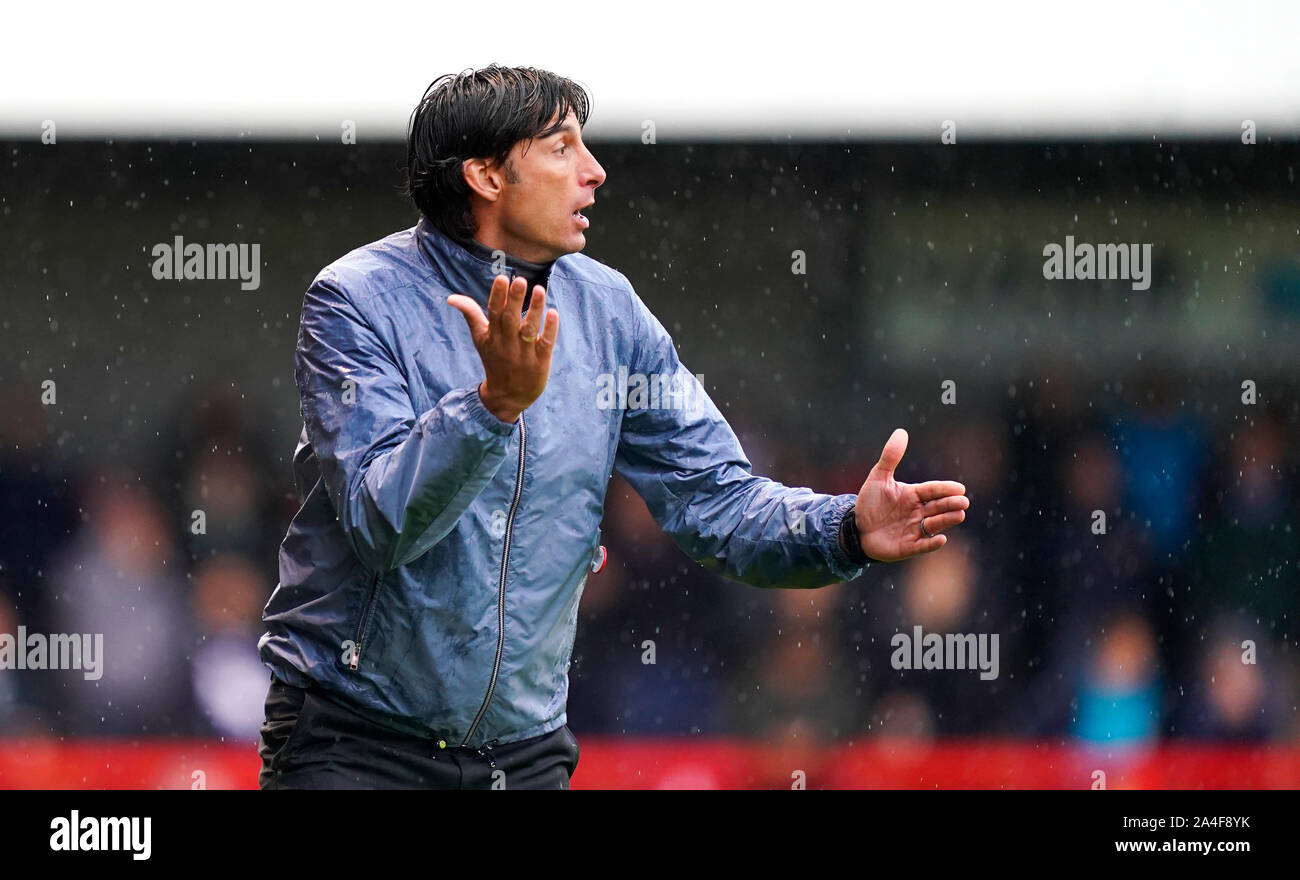 Crawley Town's manager Gabrielle Cioffi during the Sky Bet League Two ...