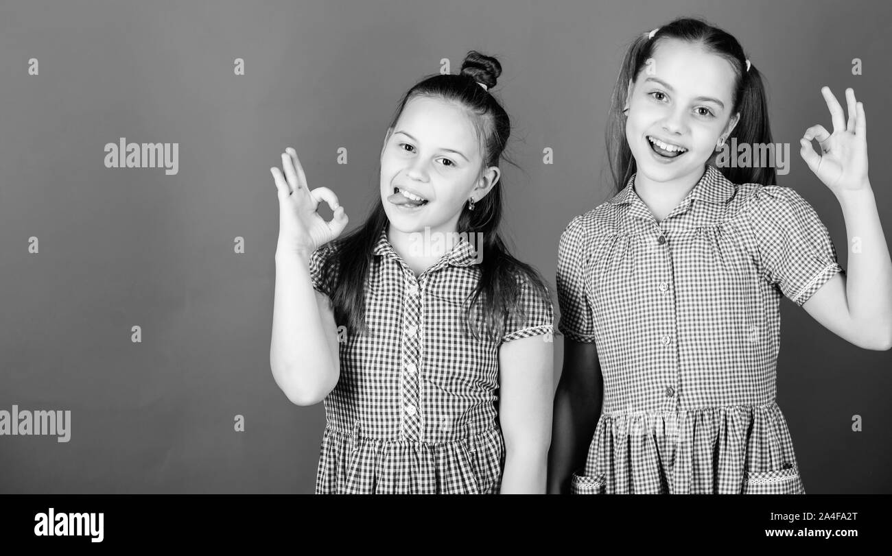 Family love. Sisterhood concept. Happy children play together. Having ...