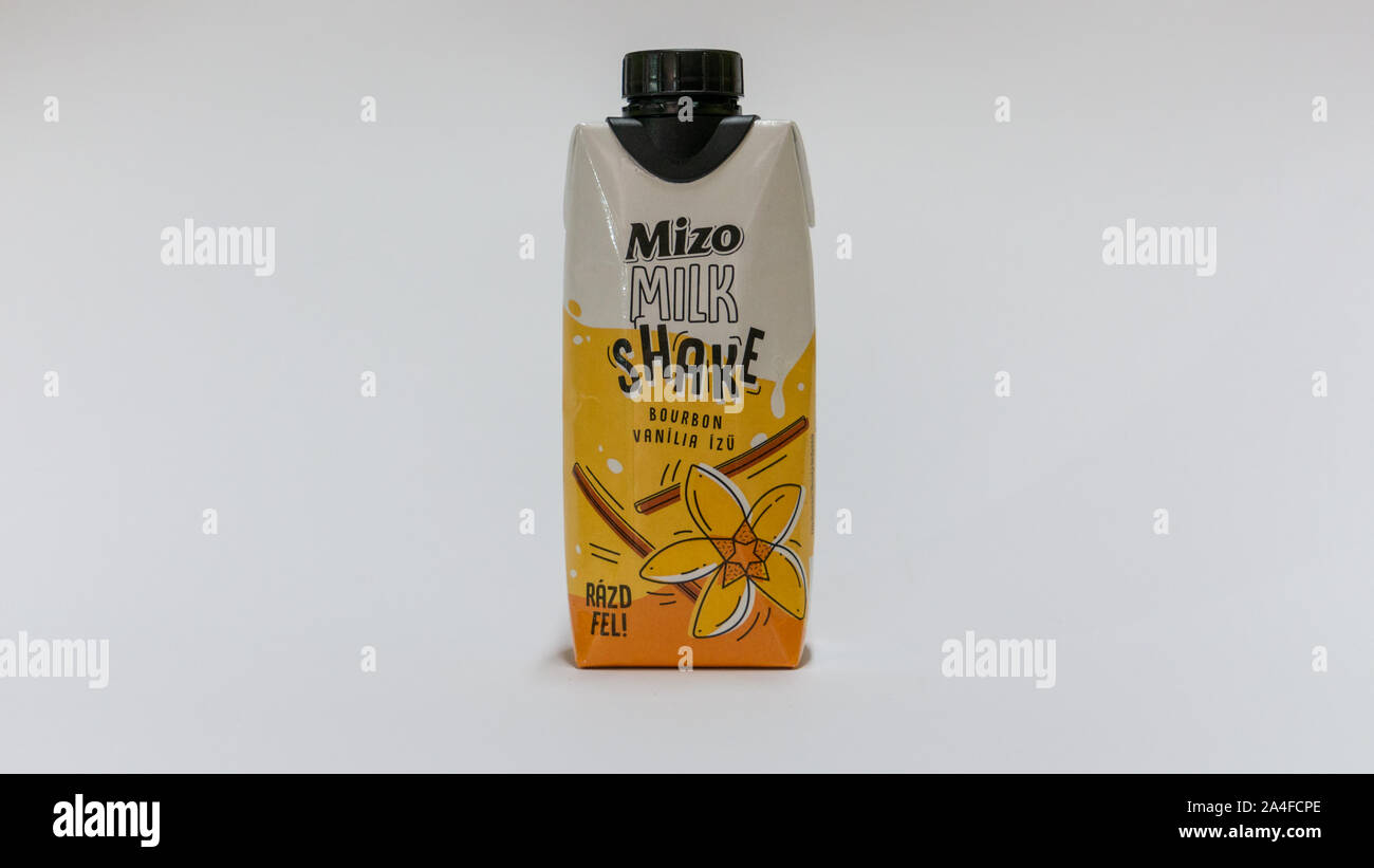 Nagybajcs, Hungary 09.18.2019: MIZO MILK SHAKE made by Bonafarm ...