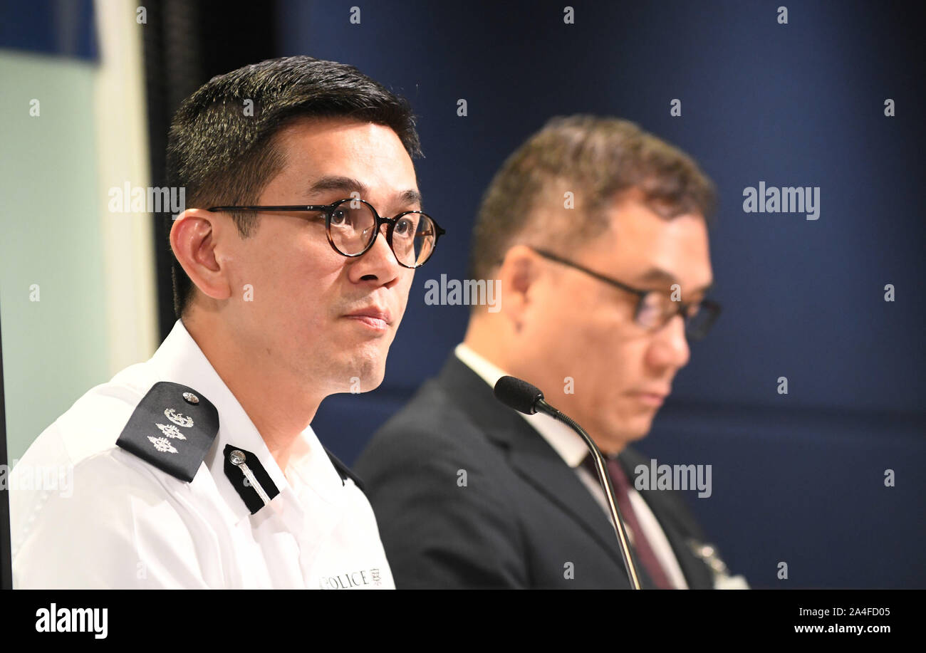 Hong Kong. 14th Oct, 2019. Kong Wing-cheung (L), senior superintendent ...