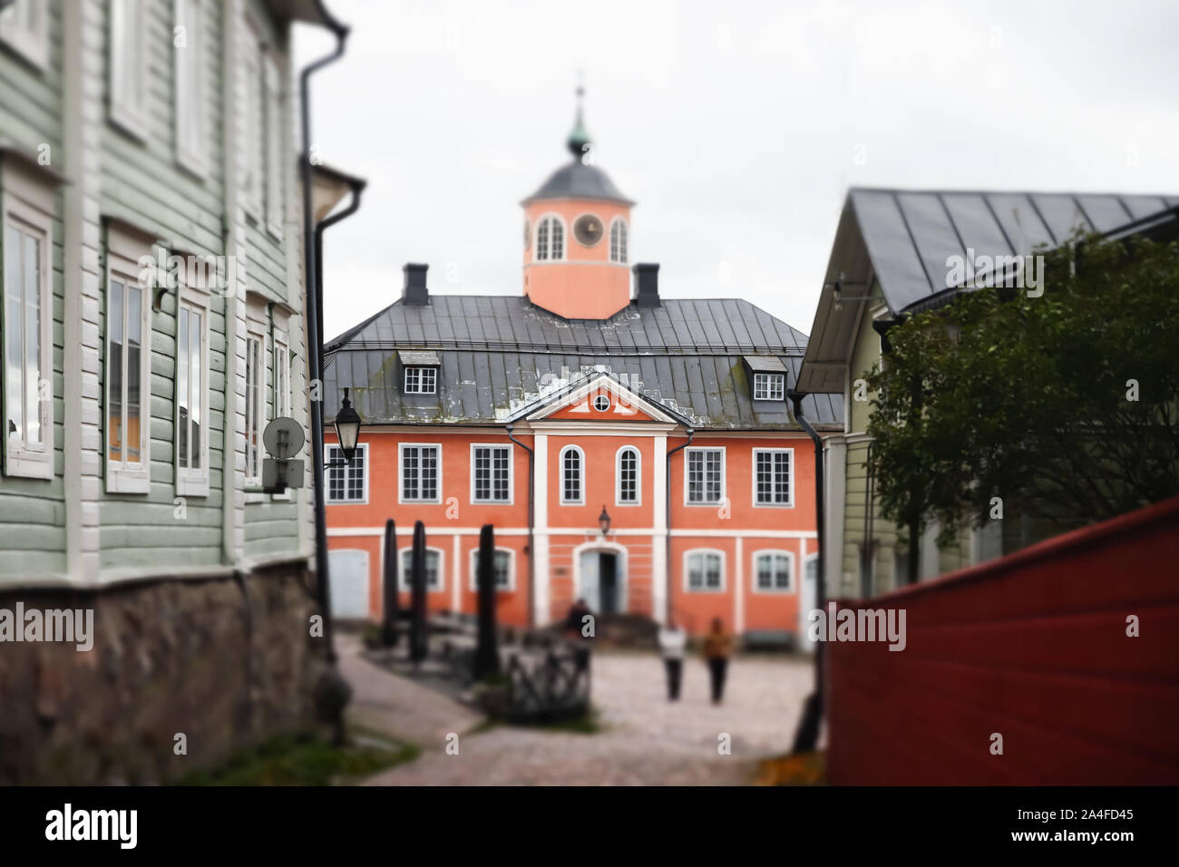 Street of Old Porvoo, Finland. Beautiful city autumn landscape with Old ...