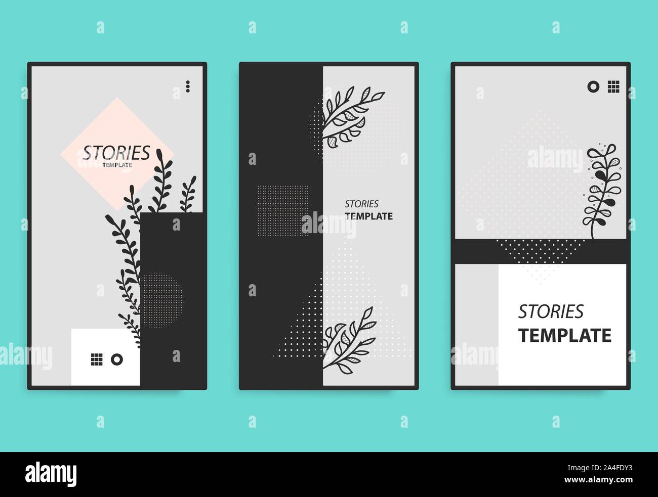 Stories template for mobile phone social background Stock Vector Image ...