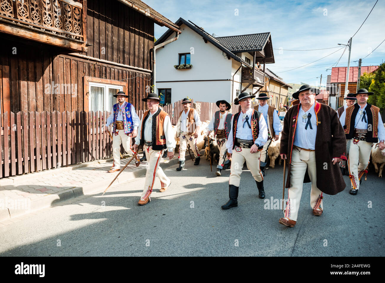 SZCZAWNICA,POLAND - OCTOBER 12, 2019: Polish Shepherds in Traditional ...