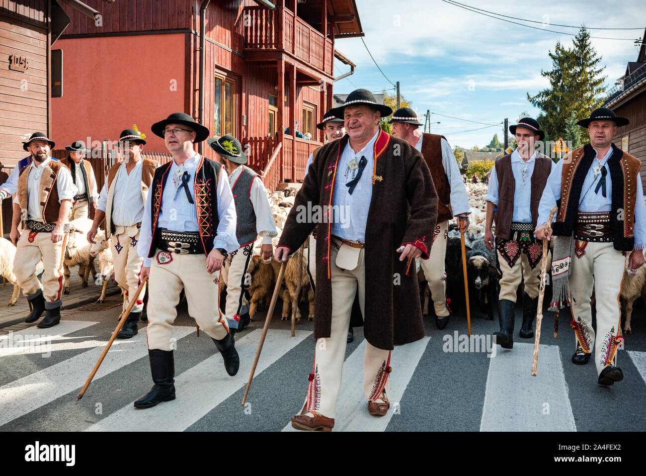 SZCZAWNICA,POLAND - OCTOBER 12, 2019: Polish Shepherds in Traditional ...
