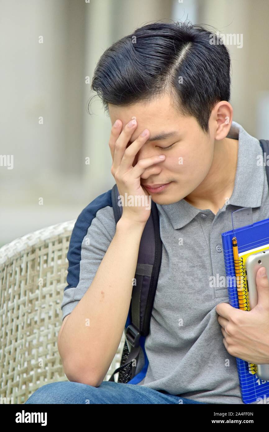 Stressed male college student hi-res stock photography and images - Alamy
