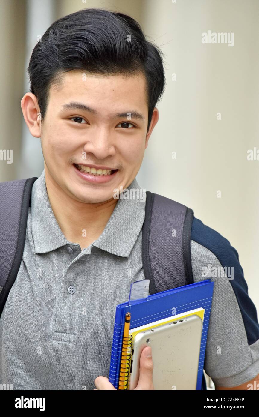 Smiling University Diverse Boy Student Stock Photo - Alamy