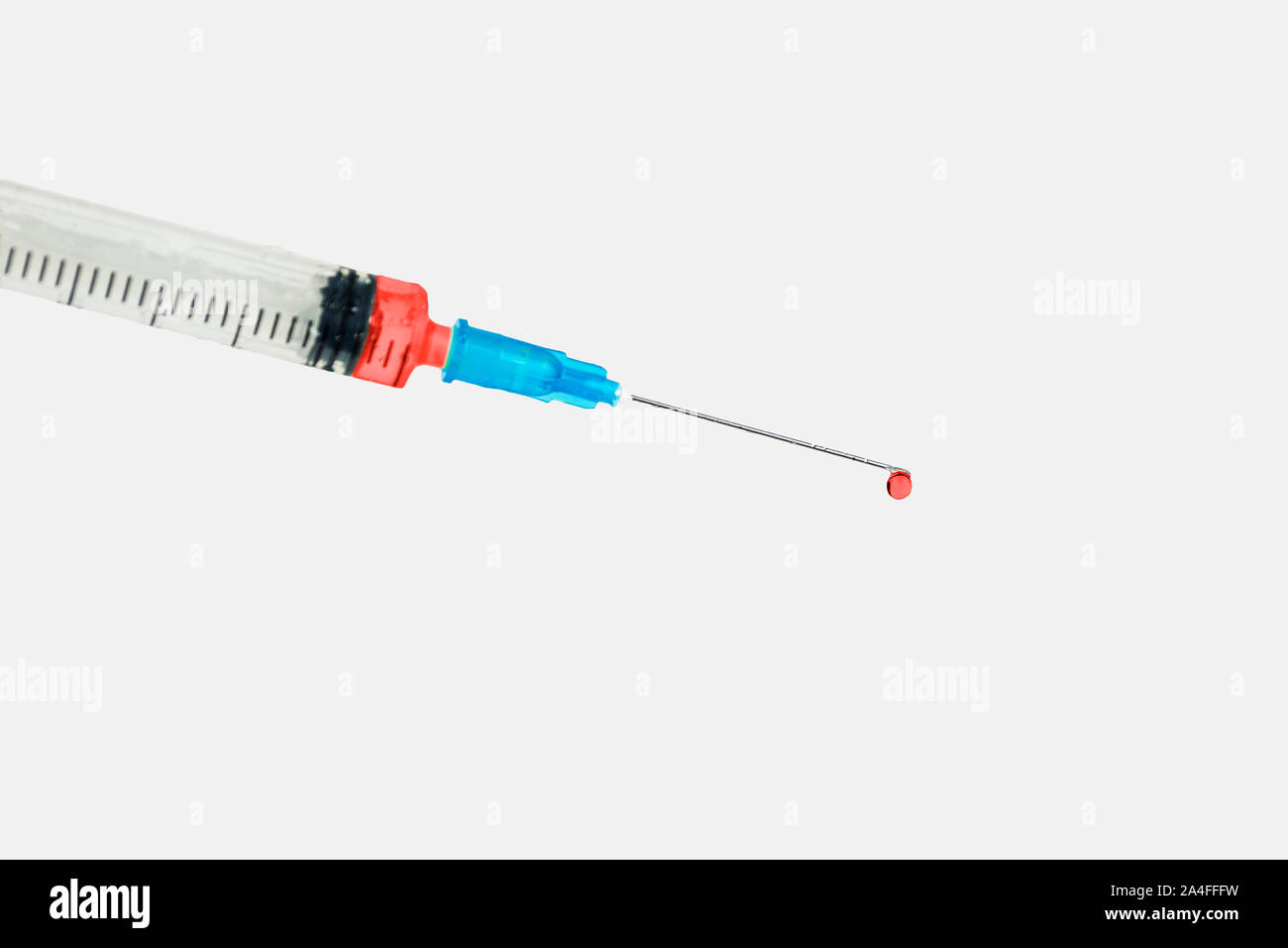 Blood on the tip of a syringe needle Stock Photo - Alamy