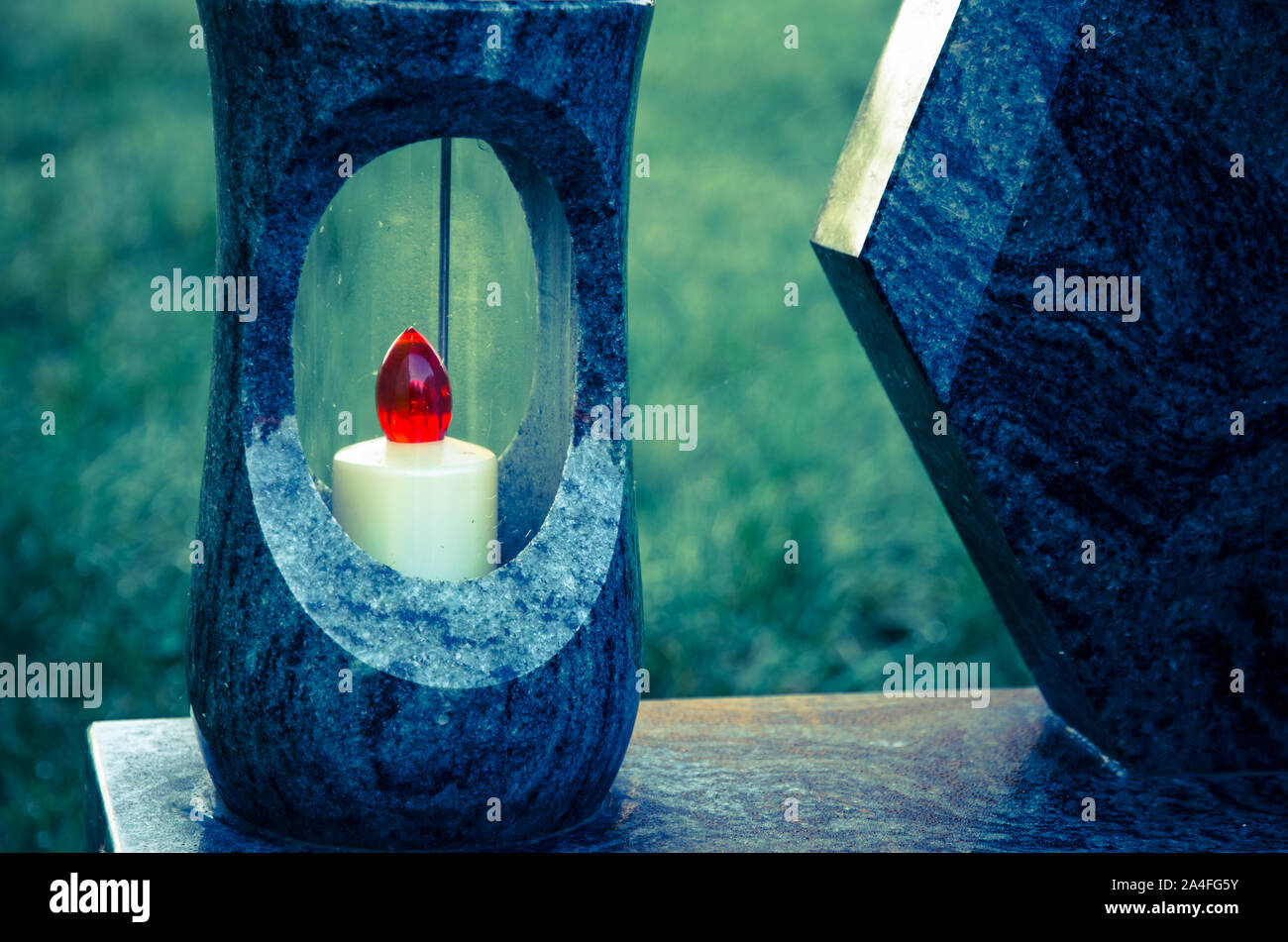 Grave lantern in cemetery hi-res stock photography and images - Alamy