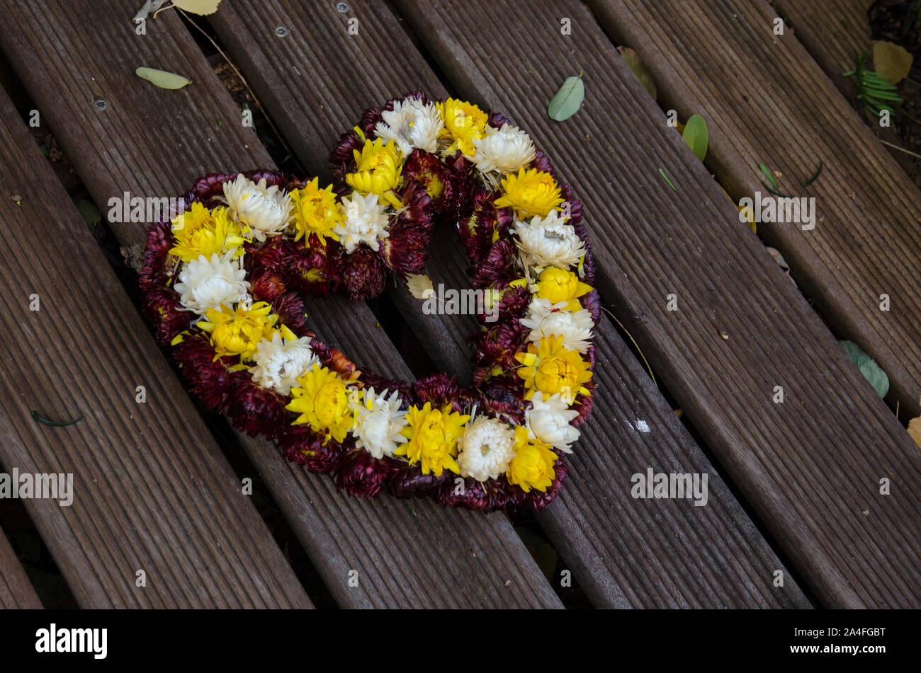 colorful heart from dry flowers Stock Photo - Alamy