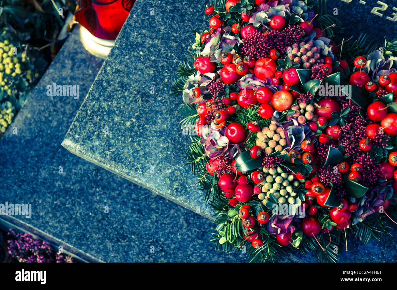 red burial decoration in heart shape Stock Photo - Alamy