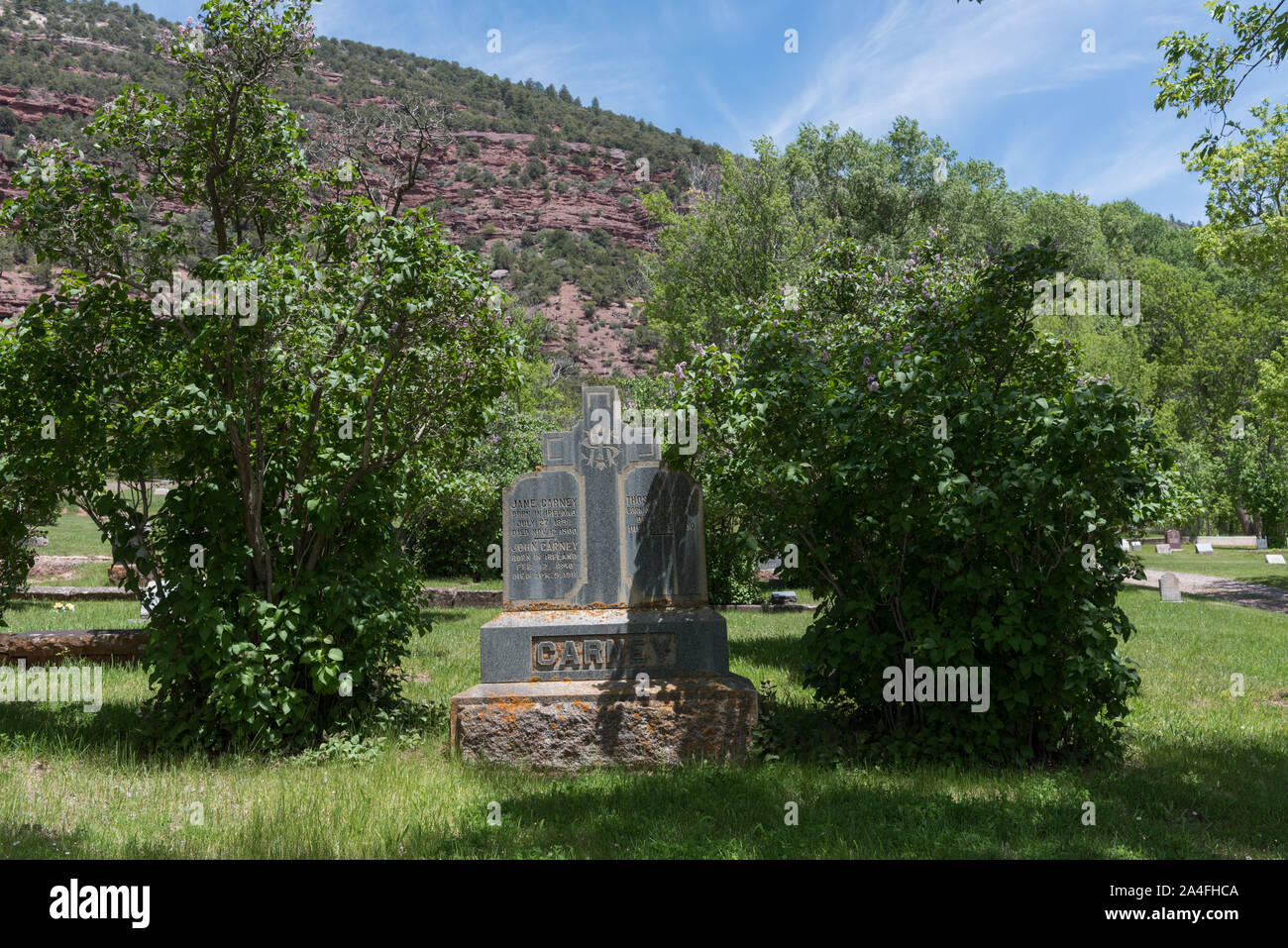 Tombstone in cemetery, Ouray, Colorado Stock Photo - Alamy