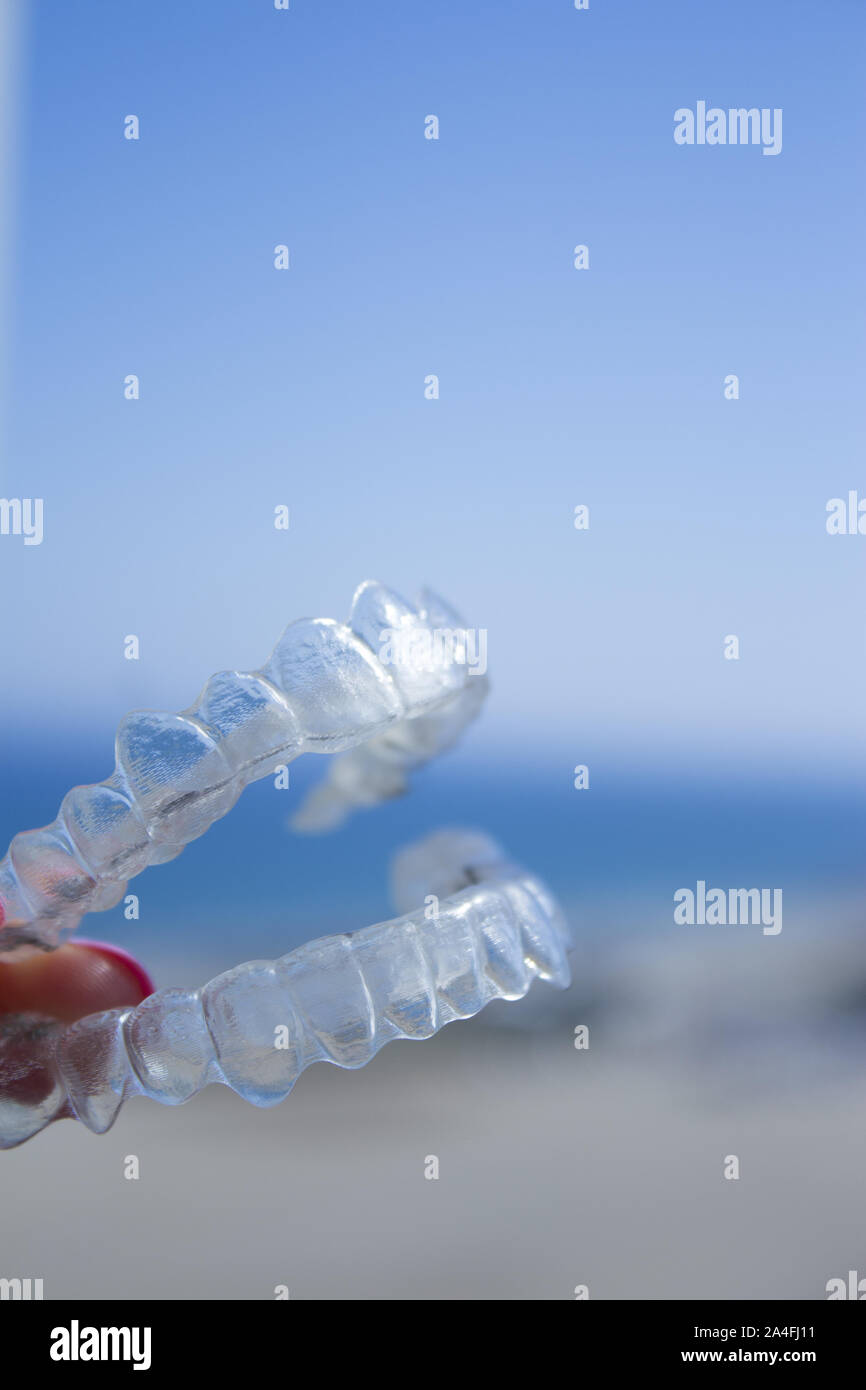 Teeth splint for correction of dental position Stock Photo - Alamy