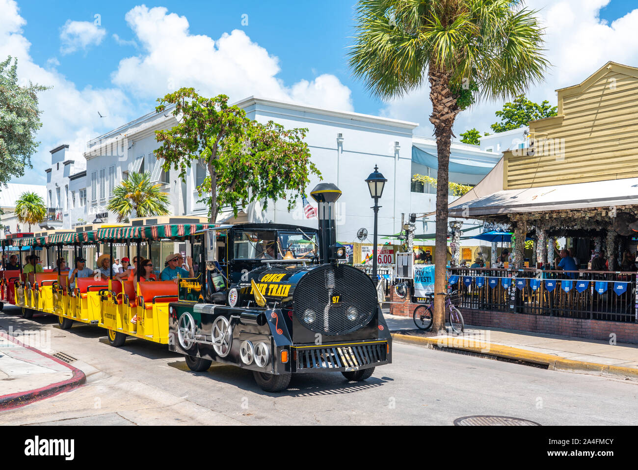 Key West, Florida, USA - September 12, 2019: Quiet Street In Key West ...