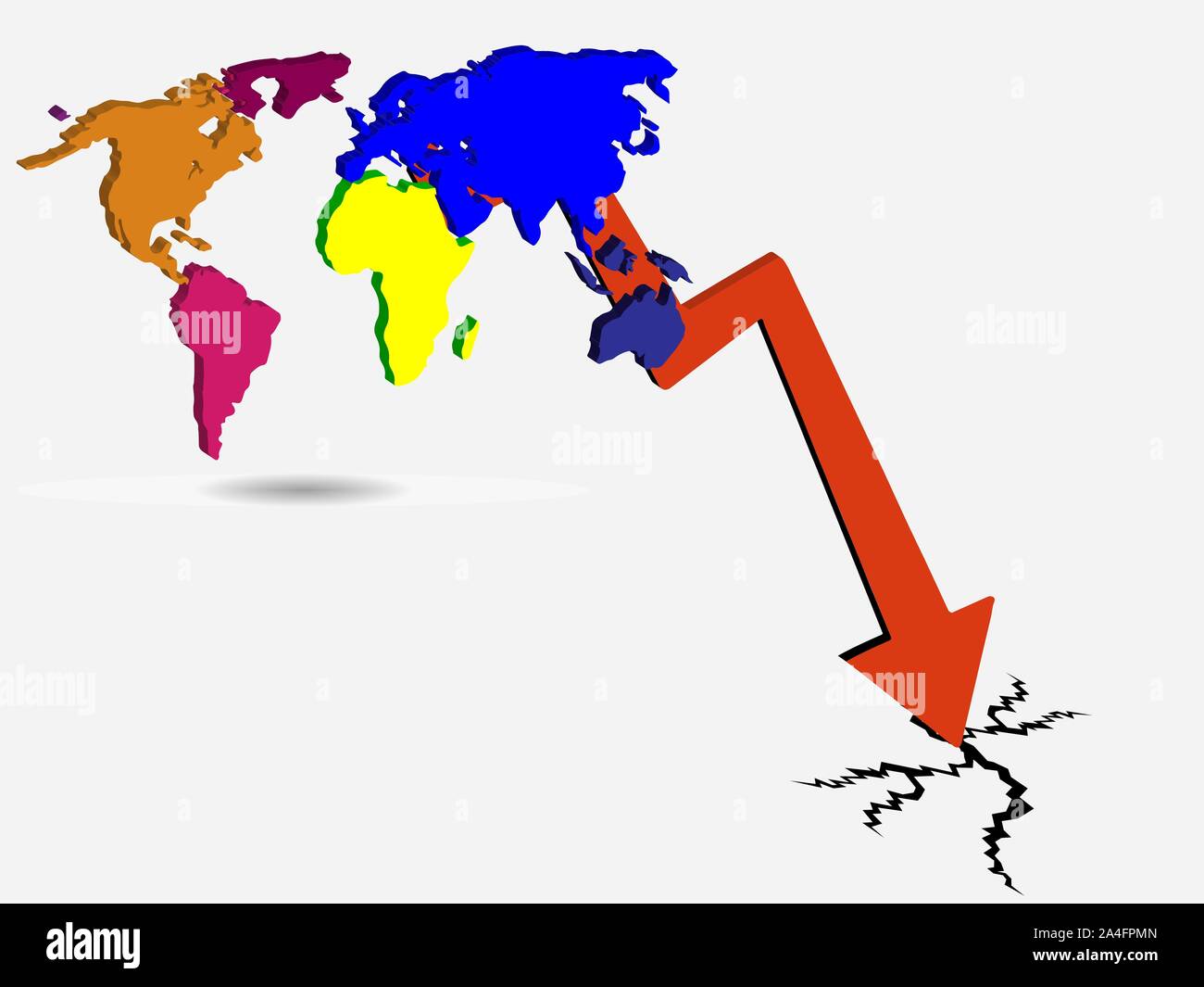 Worldwide decline Stock Vector Images - Alamy