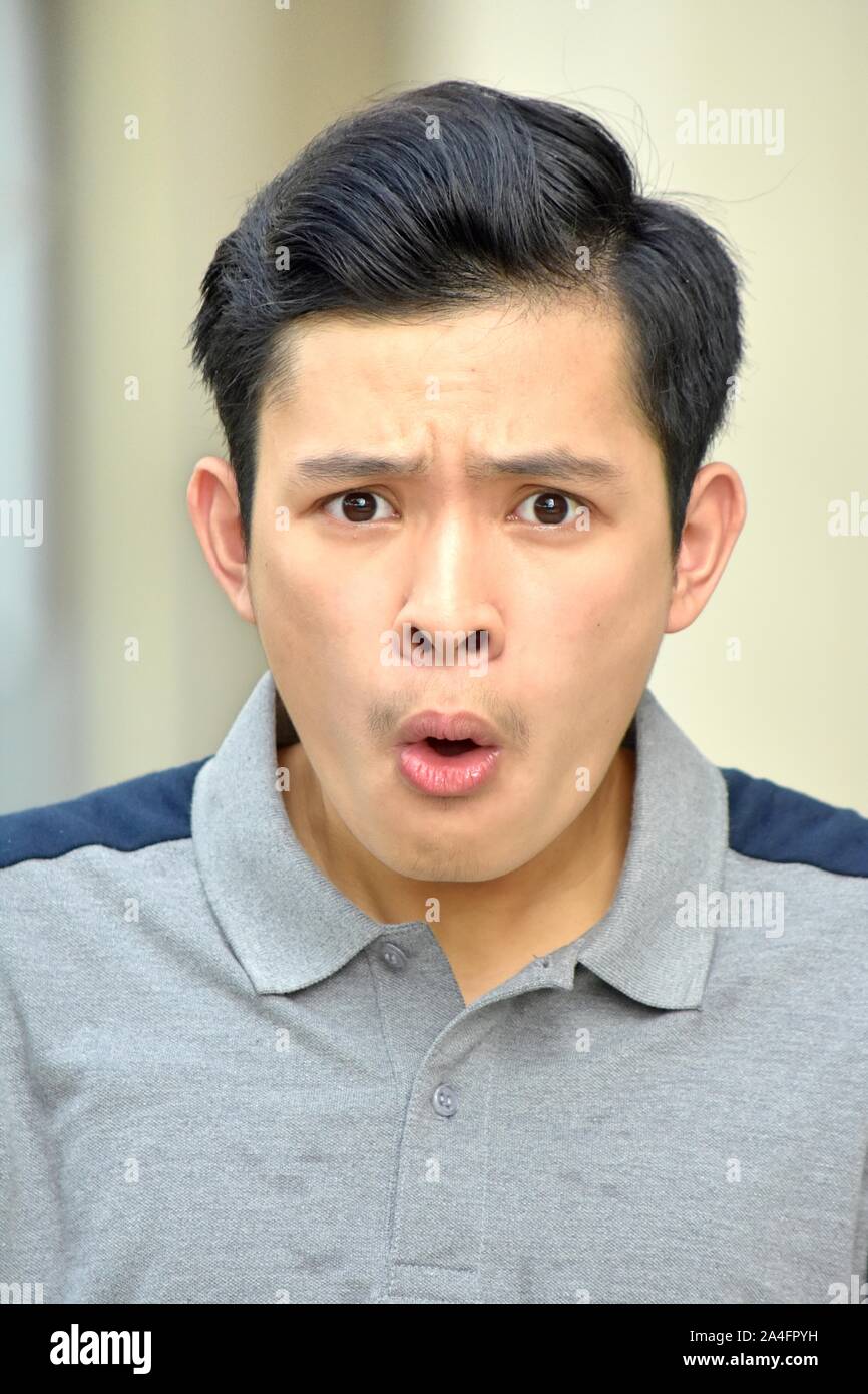 An Anxious Youthful Filipino Male Stock Photo - Alamy