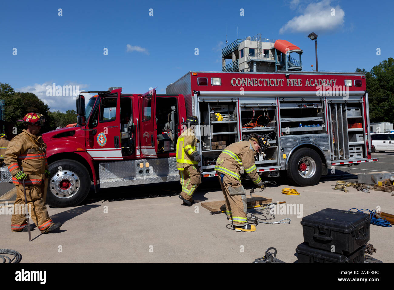 Fire crew in training exercise hi-res stock photography and images - Alamy