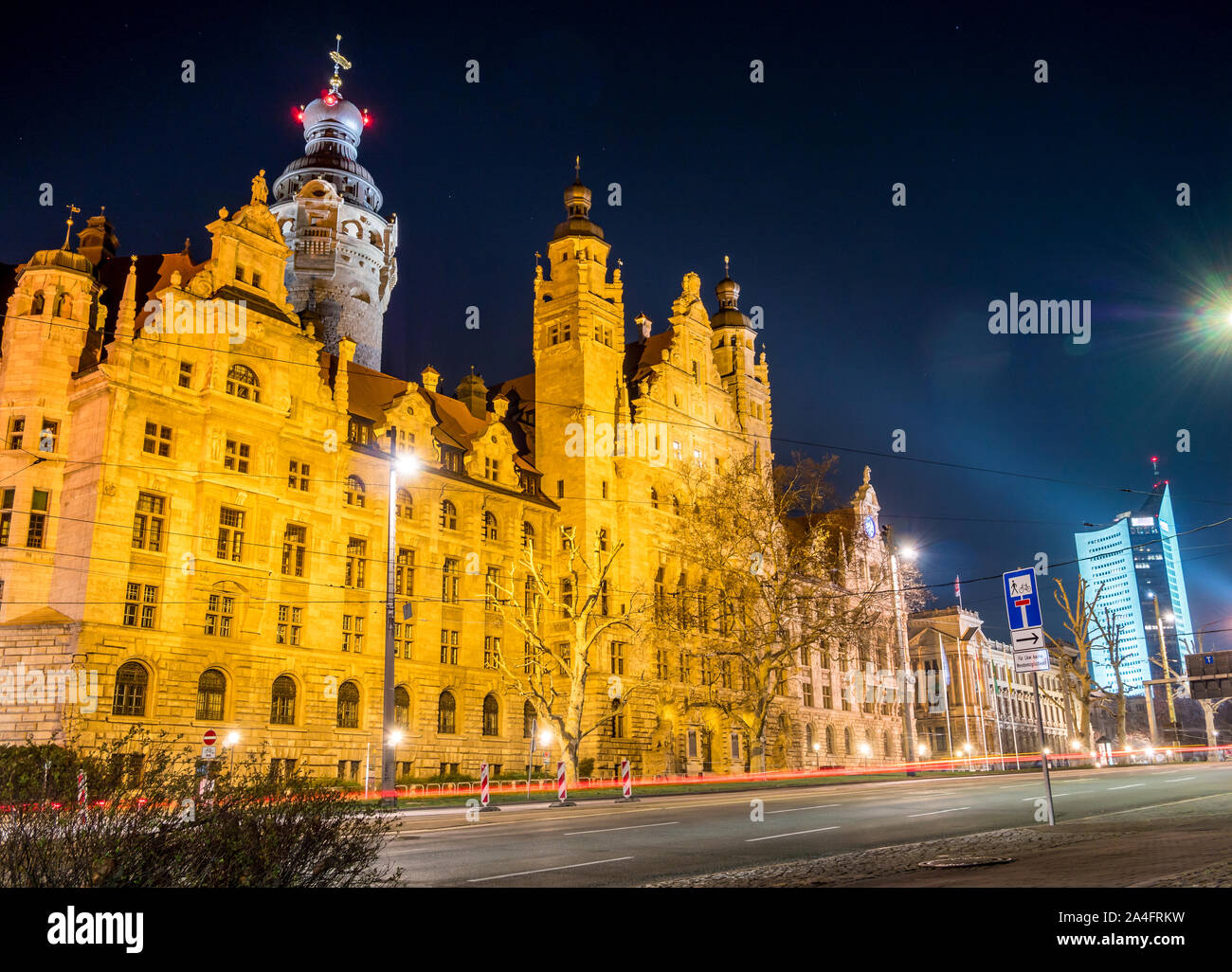 Leipzig East Germany at night Stock Photo - Alamy