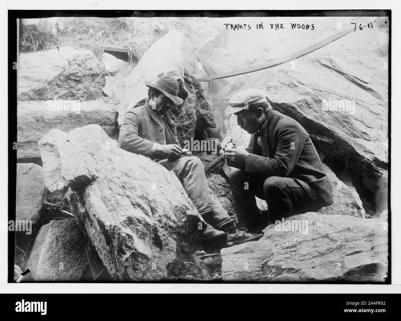 Tramps in the woods Stock Photo - Alamy