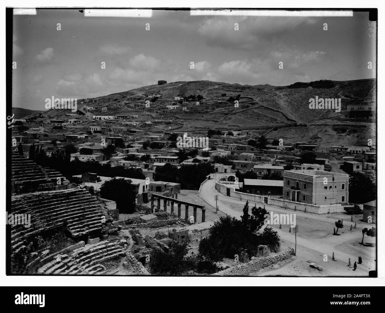 Trans-Jordan. Amman. (The modern town among the ruins of ancient ...