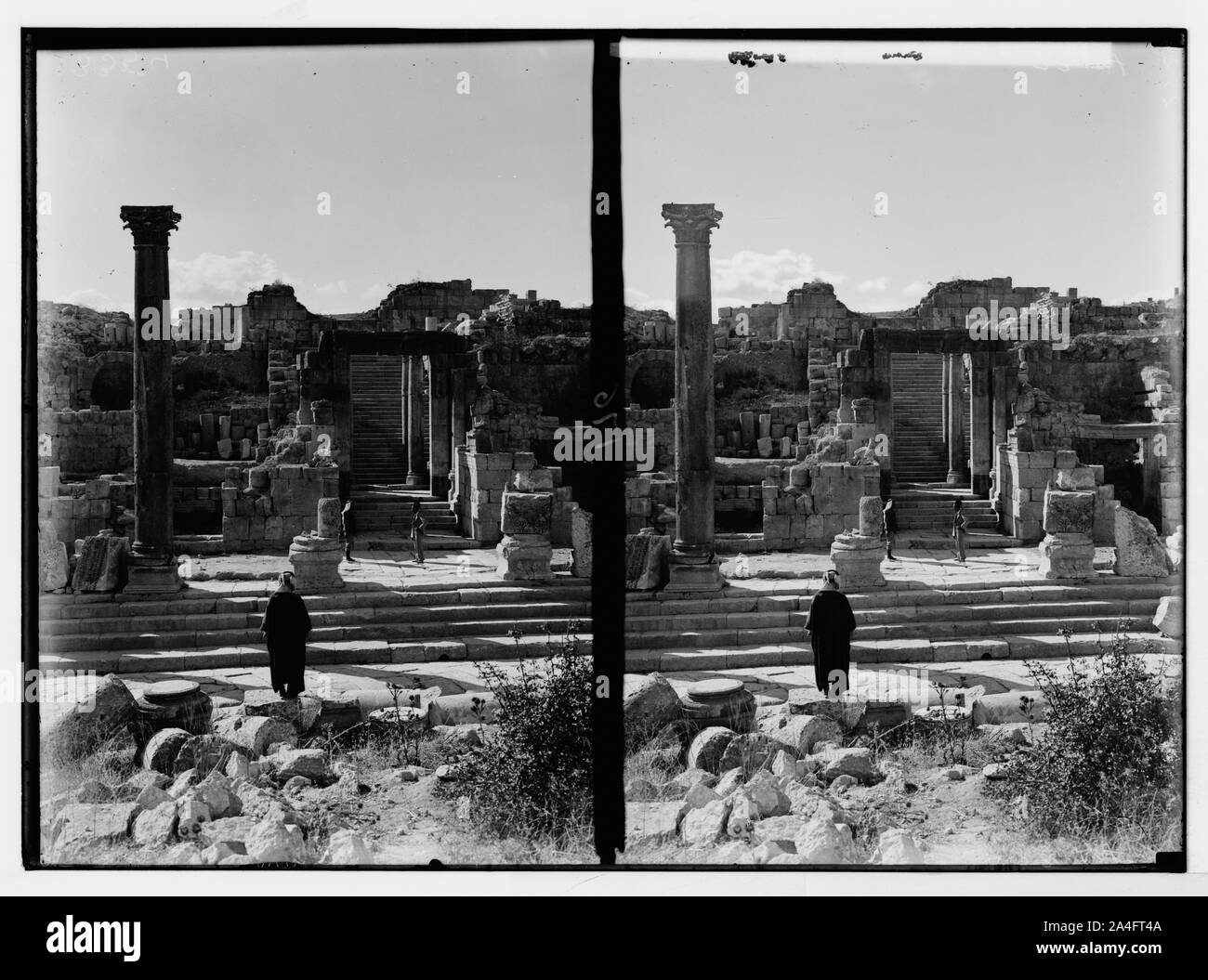 Trans-Jordan. Jerash. Entrance to the cathedral compound Stock Photo ...