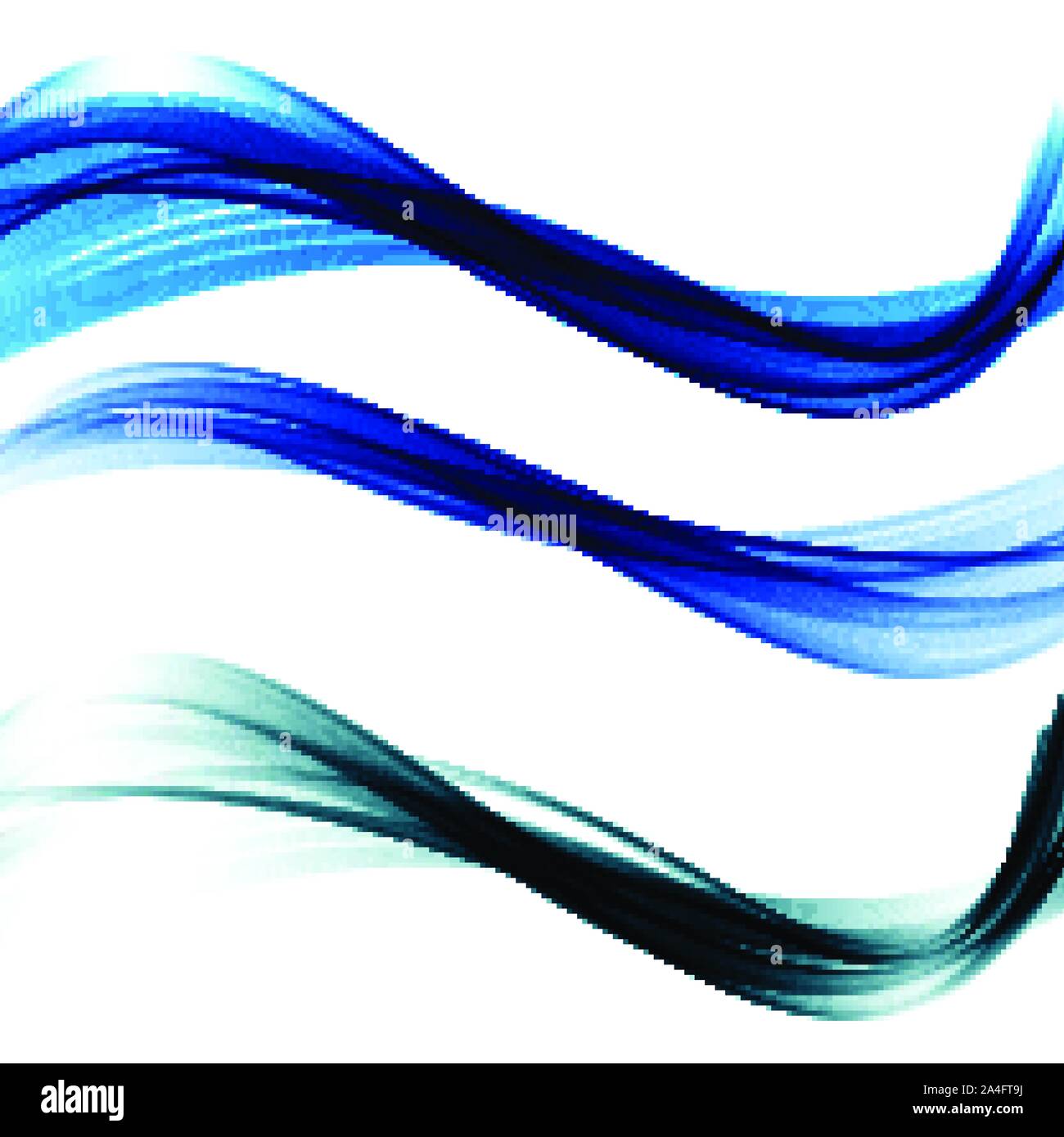 Abstract blue abstract waves.The set of three transparent waves Stock ...