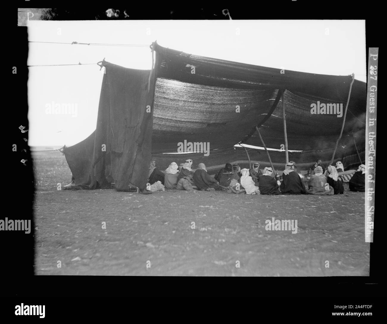 Trans-Jordan types. Guests in the tent of the Sheikh Stock Photo - Alamy