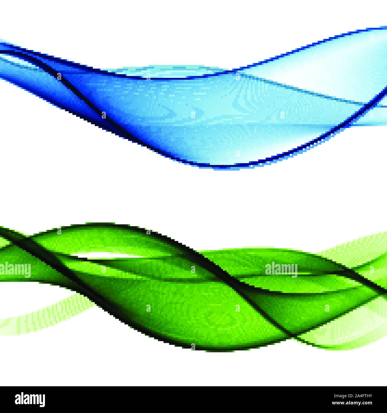A set of waves blue green. A modern idea for design. eps 10 Stock ...