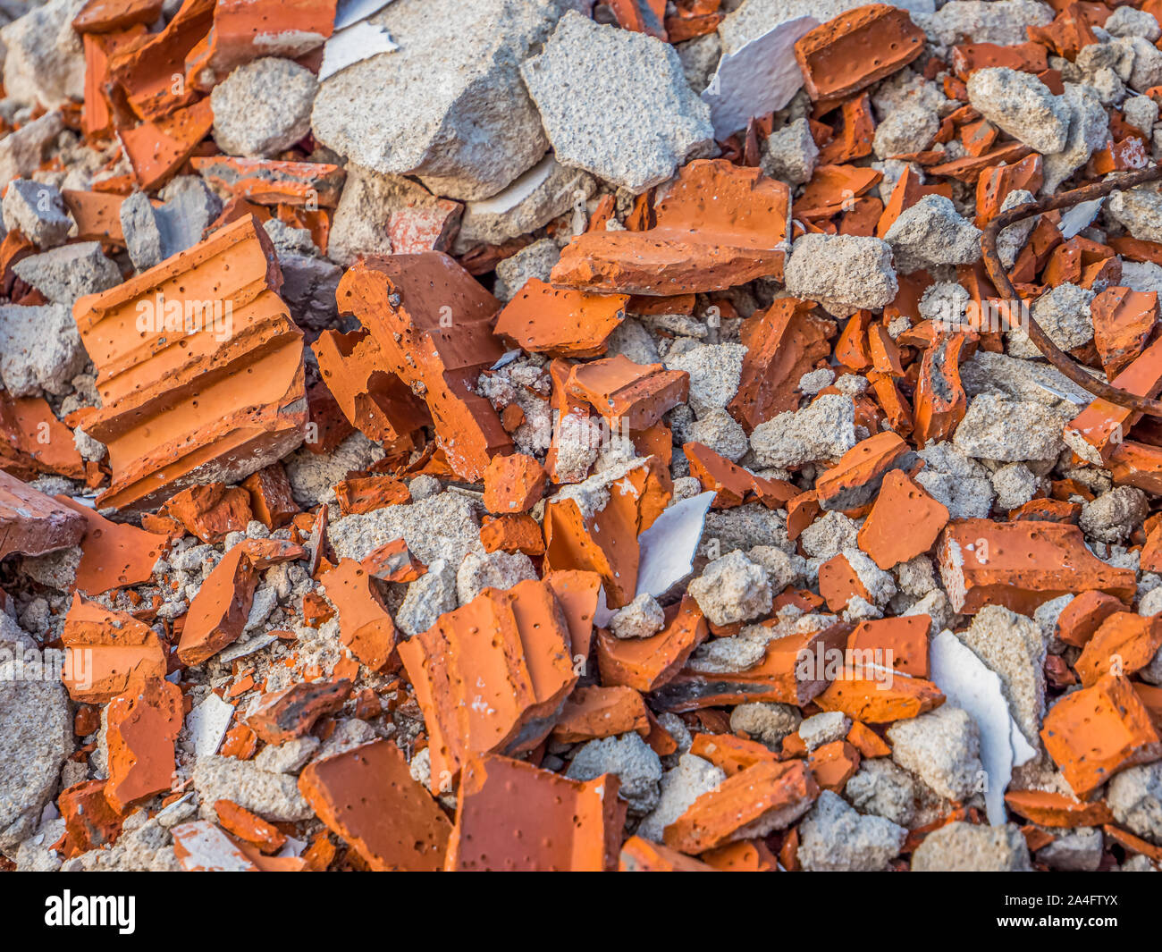 Building rubble texture construction site brick Stock Photo - Alamy