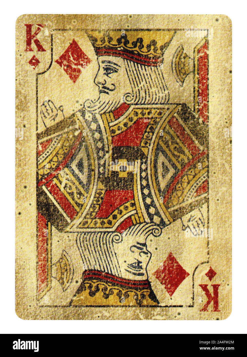 King Of Diamonds Playing Card Isolated On White Clipping Path Included