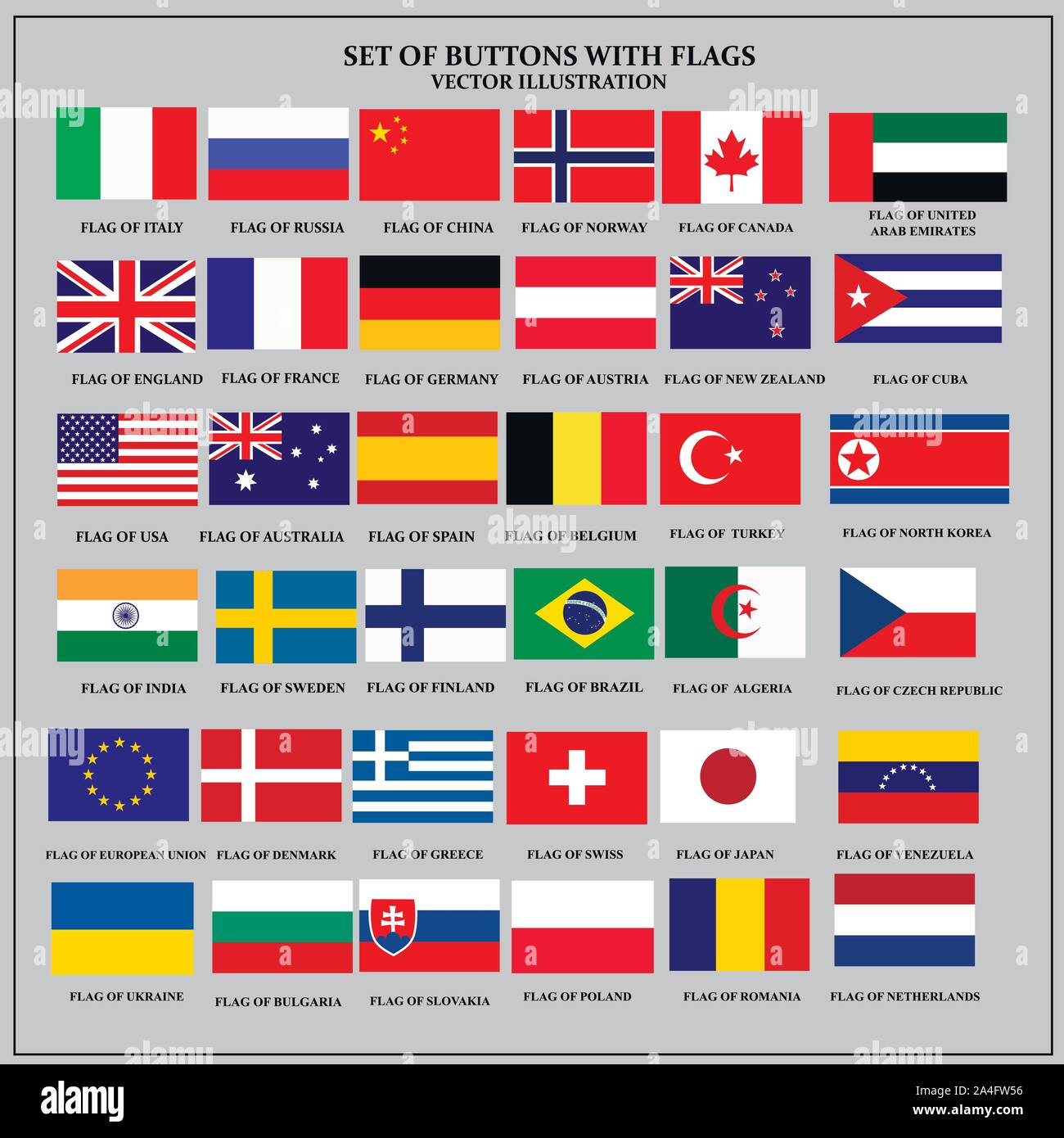 Bright set of banners with flags. Colorful illustration with flags of ...