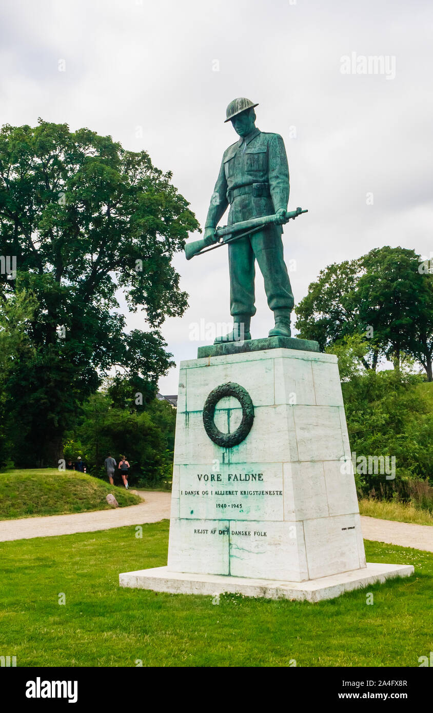 Memorial to fallen Danish soldiers in the Allied Forces, which stands ...