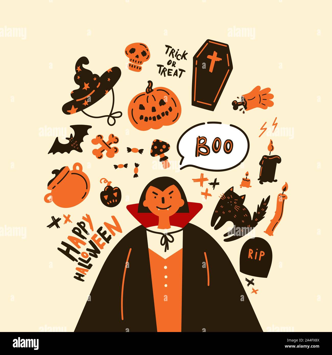 Collection of halloween icon and character Stock Vector Image & Art - Alamy
