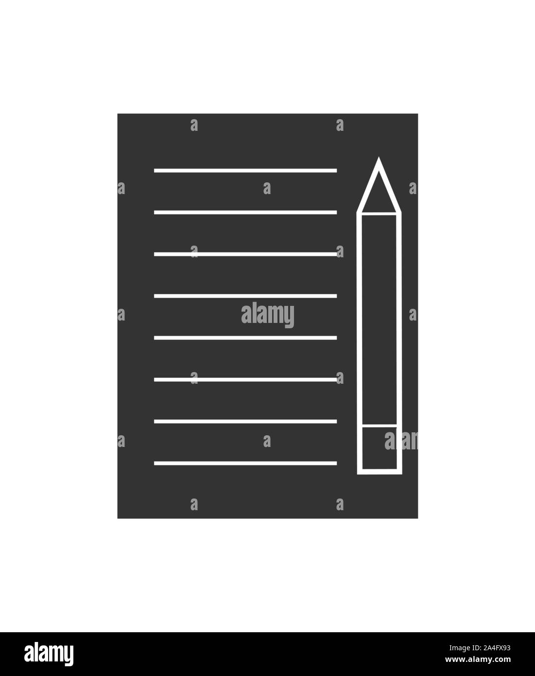 Sheet and a pen. Icon for design and decoration of sites and ...